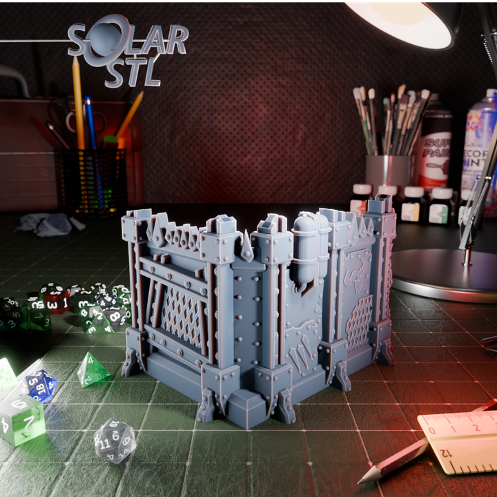 3D Printable Ork Rust Forge terrain by SolarSTL